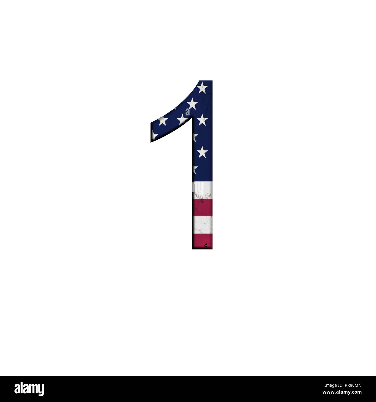 Number 1 on isolated white background . National flag decoration ...