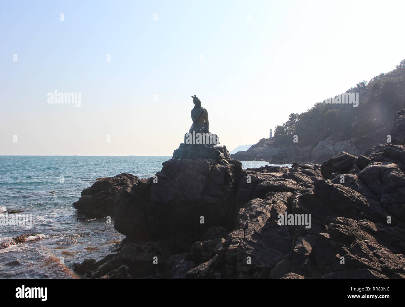Mermaid statue in Dongbaekseom, Haeundae, Busan, South Korea, Asia ...