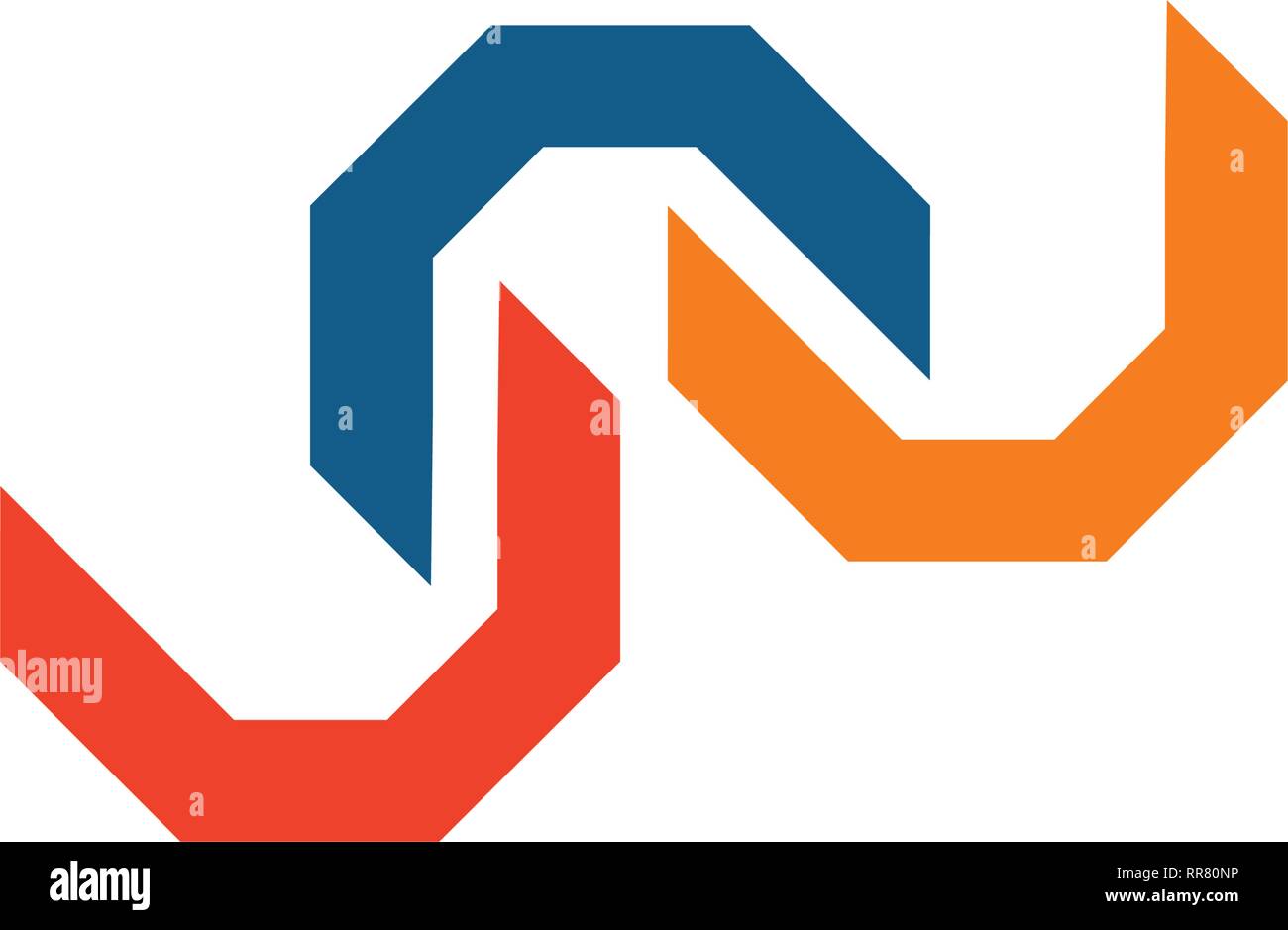 Abstract three elements vector logo, colorful geometric logotype ...