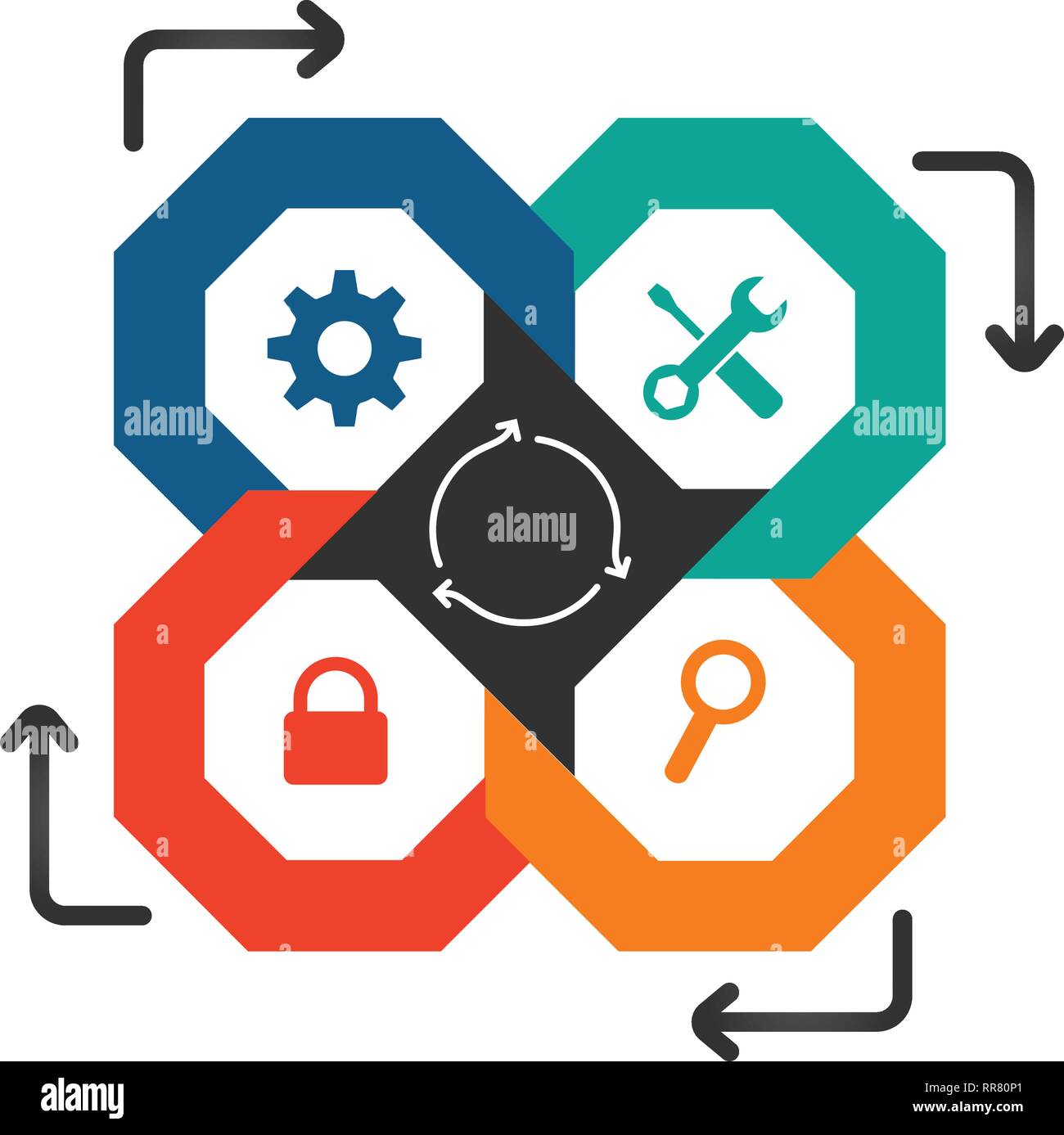 Business Infographic Template. Modern octagonal Infographics Timeline ...