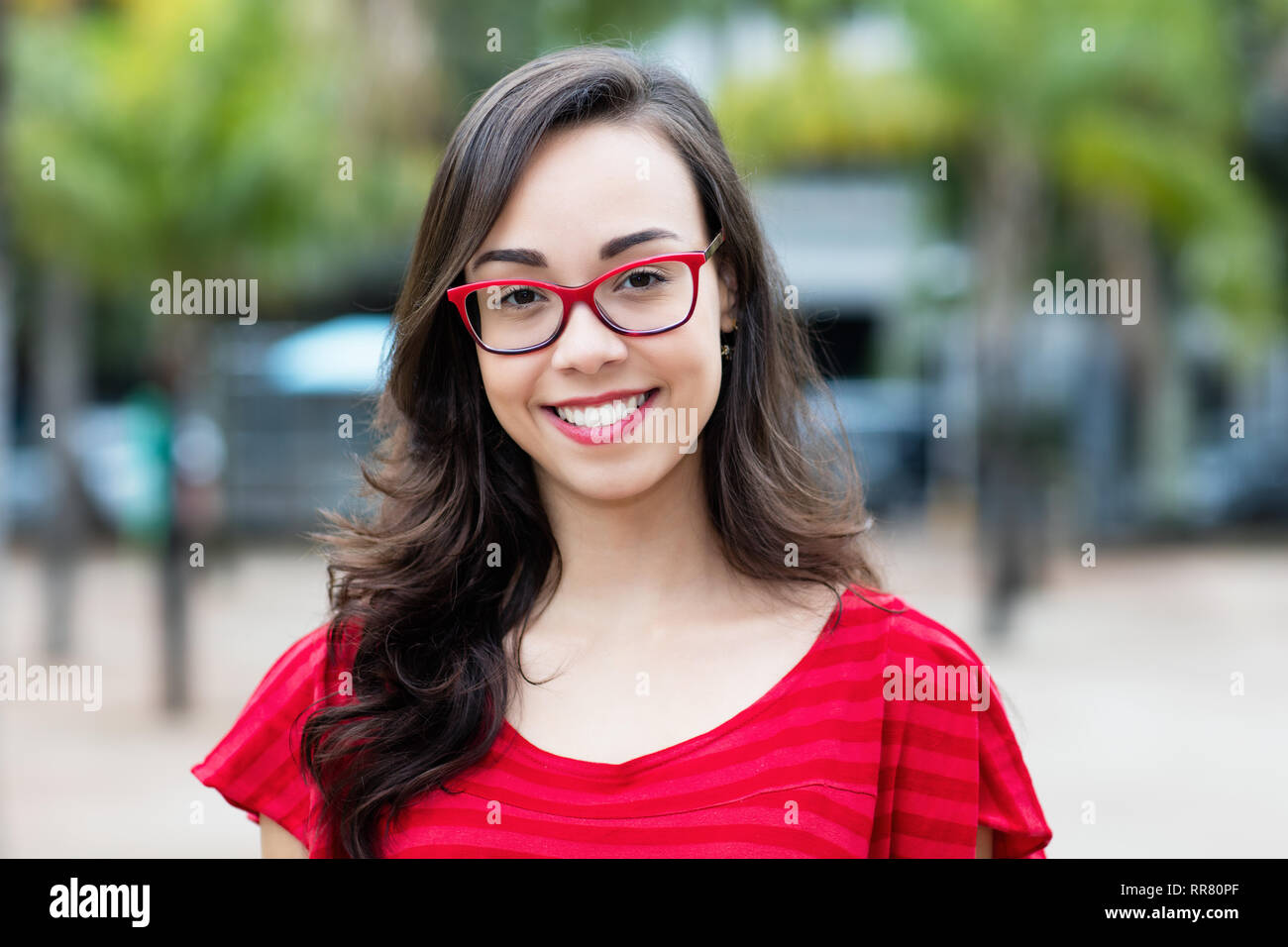 Young nerdy woman glasses hi-res stock photography and images - Alamy