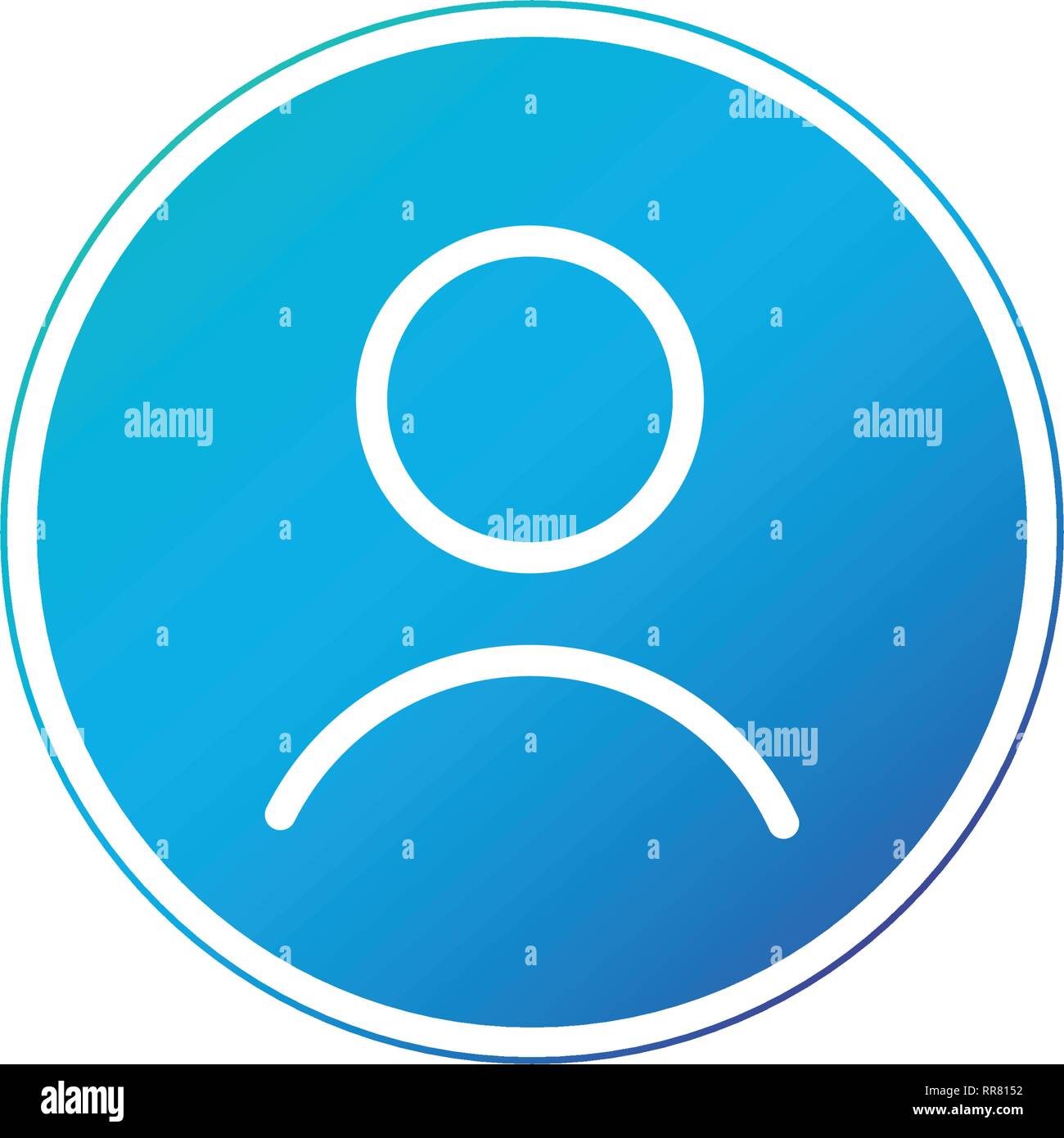 User, linear icon in circle button. Vector Illustration isolated on ...