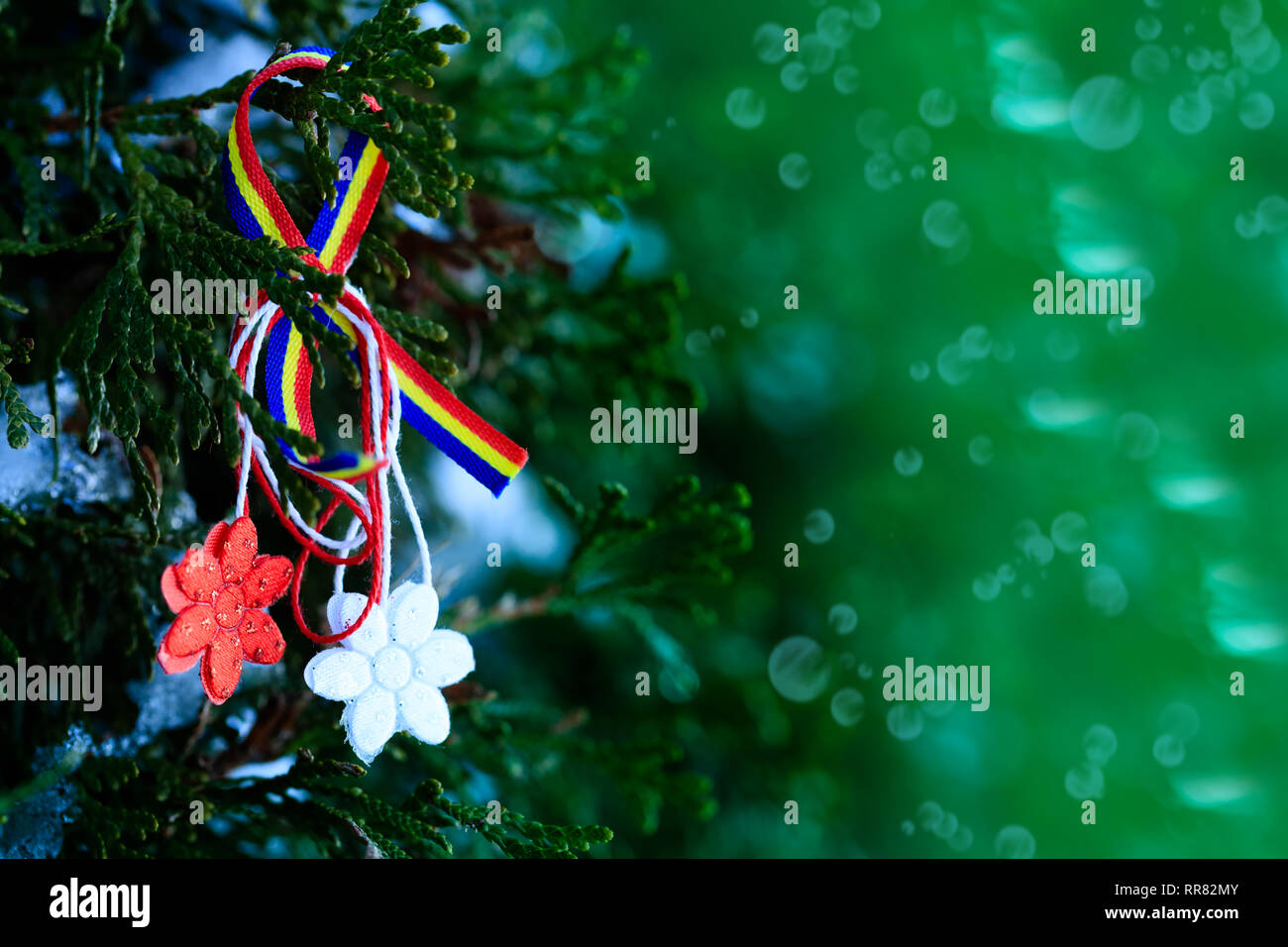 Martisor on green natural background - Moldavian and Romanian spring ...