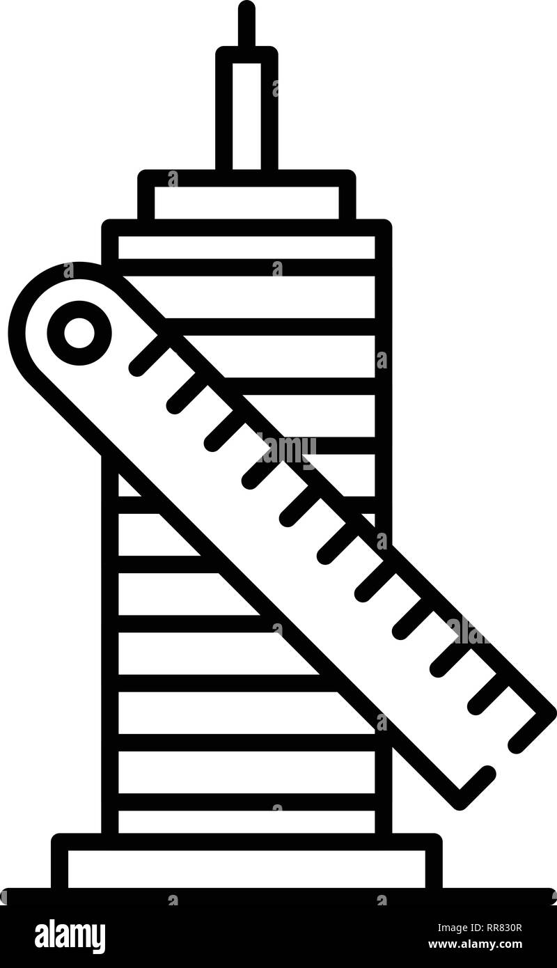 Measurement building plan icon, outline style Stock Vector Image & Art ...
