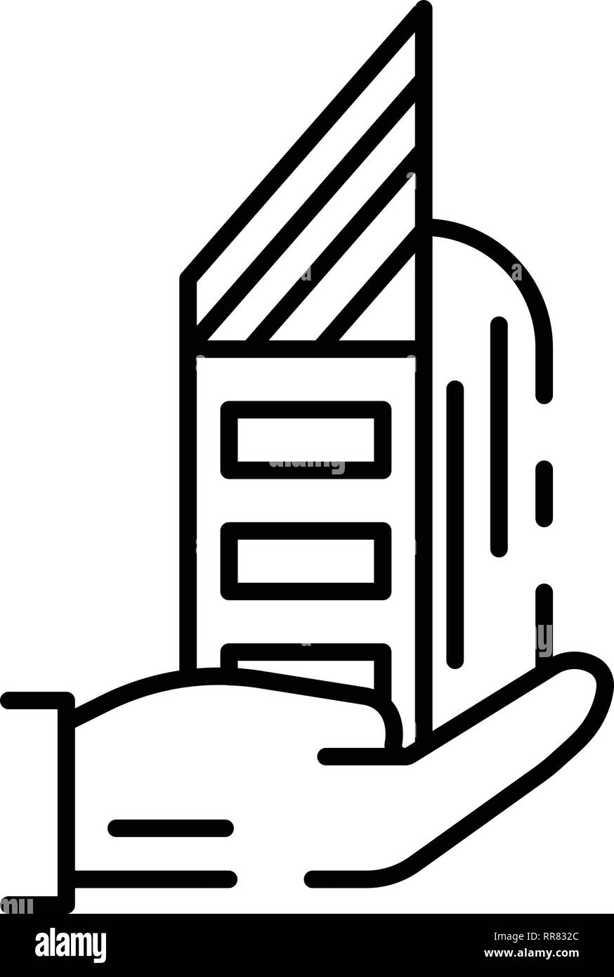 Building in hand icon, outline style Stock Vector Image & Art - Alamy