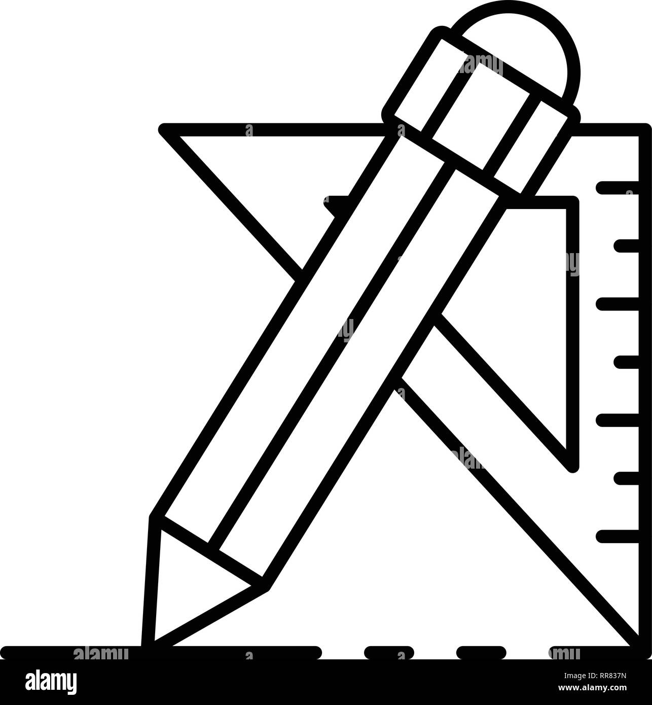 Pencil angle ruler icon, outline style Stock Vector Image & Art - Alamy
