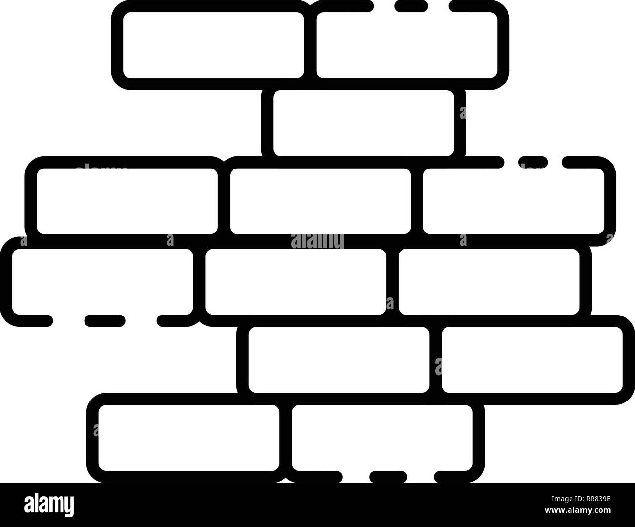 Brick wall icon, outline style Stock Vector Image & Art - Alamy
