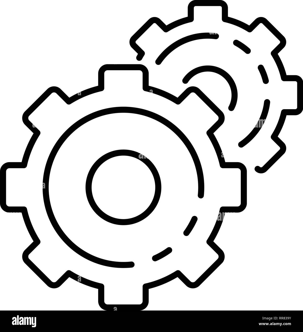 Cog wheel icon, outline style Stock Vector Image & Art - Alamy