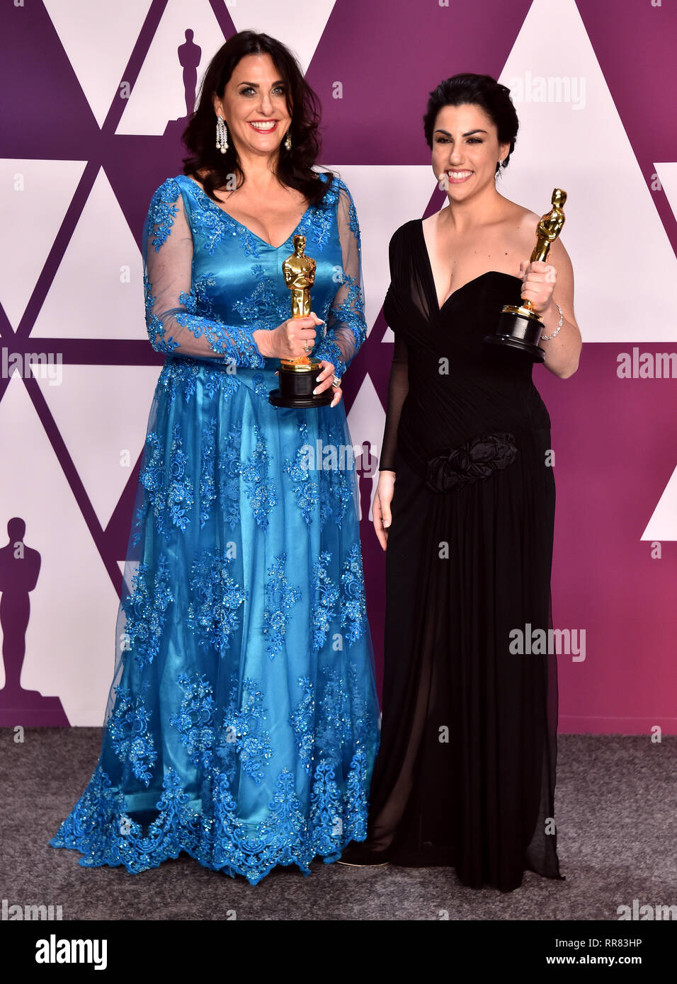 Melissa Berton and Rayka Zehtabchi with the award for best Documentary ...