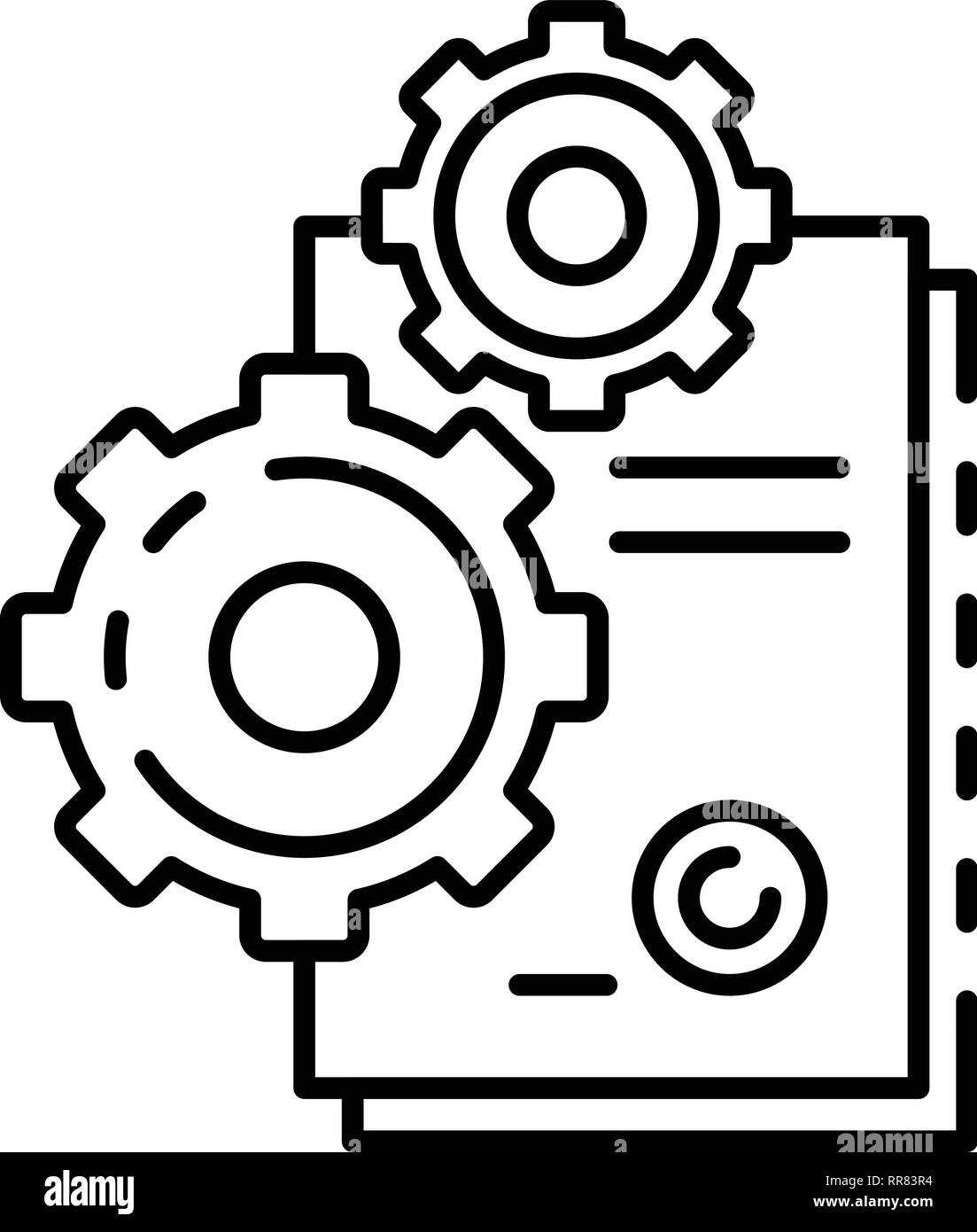 Cog gear paper icon, outline style Stock Vector Image & Art - Alamy