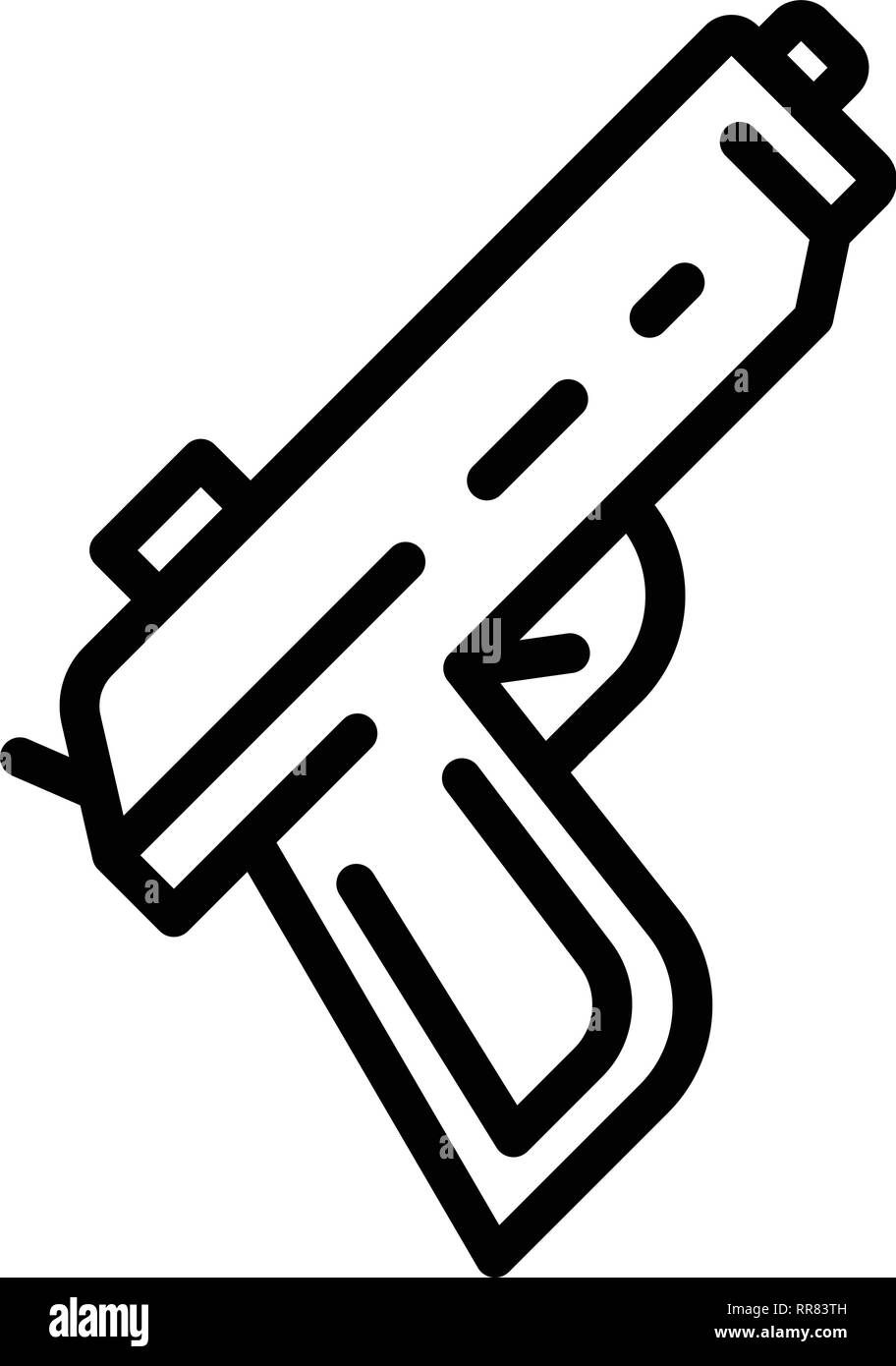 Police pistol icon, outline style Stock Vector Image & Art - Alamy