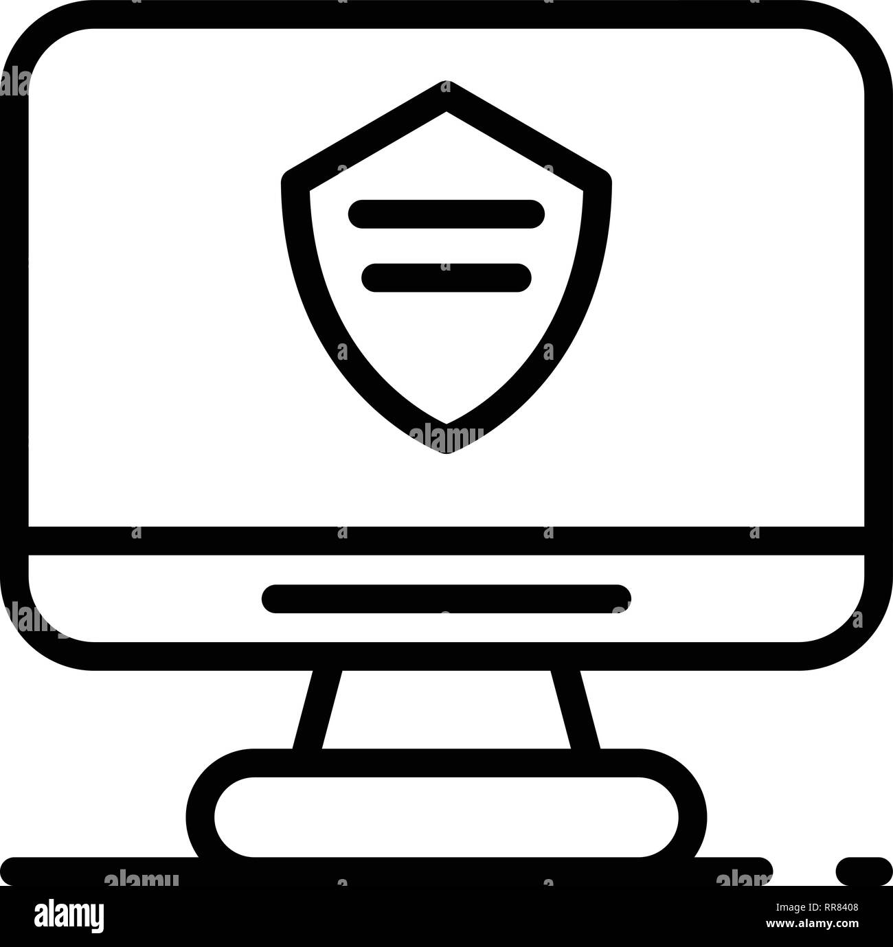 Police computer monitor icon, outline style Stock Vector Image & Art ...