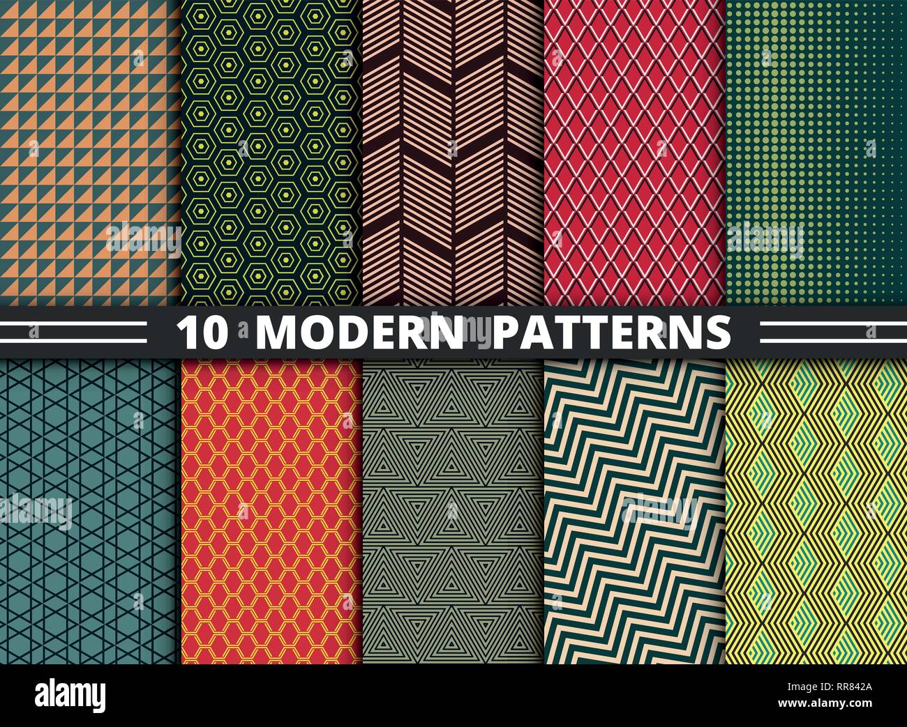 Abstract Modern Pattern Of Geometric Colorful Style Set Background Decorating For Wrapping Ad