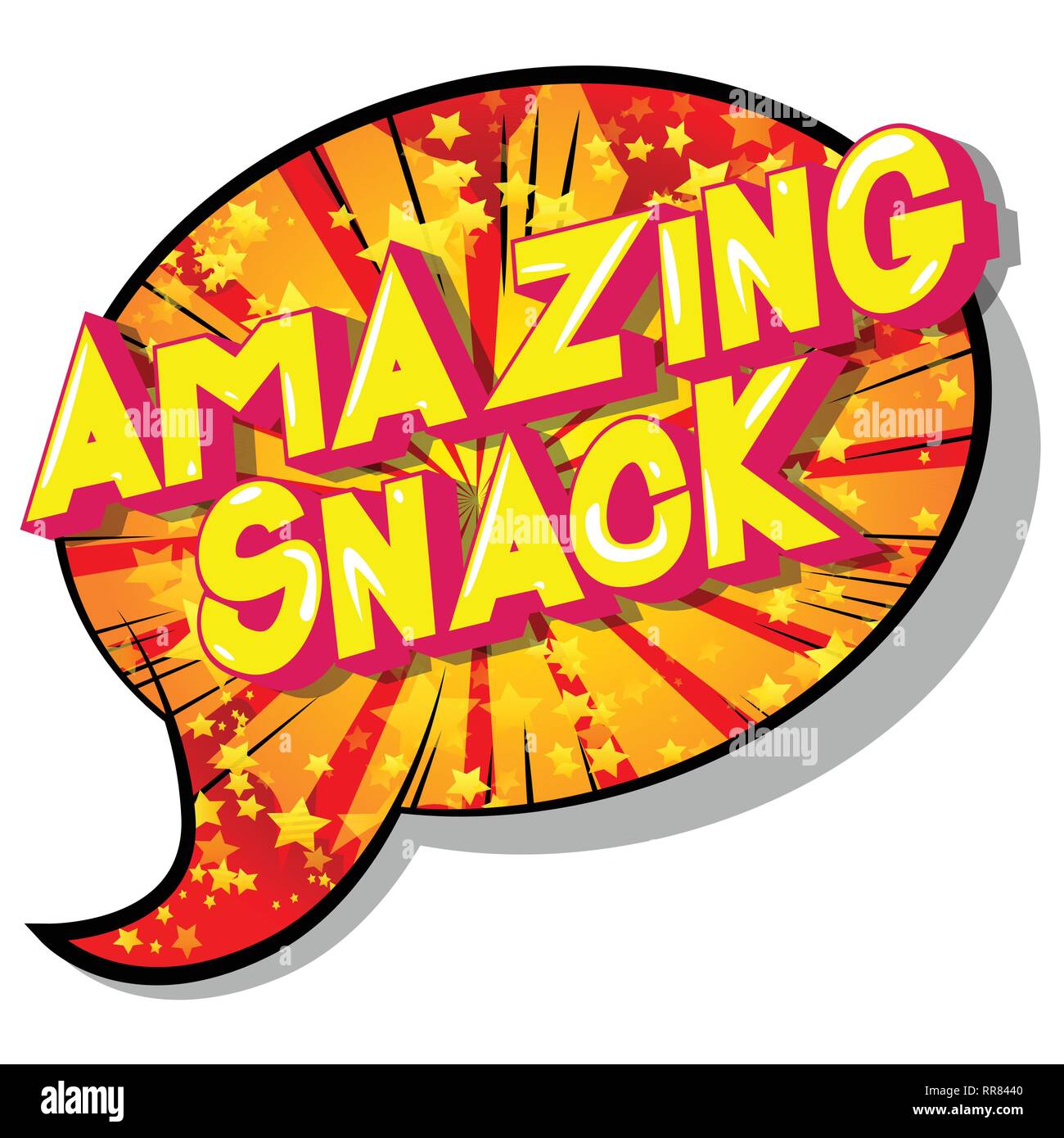 Amazing Snack - Vector illustrated comic book style phrase on abstract ...