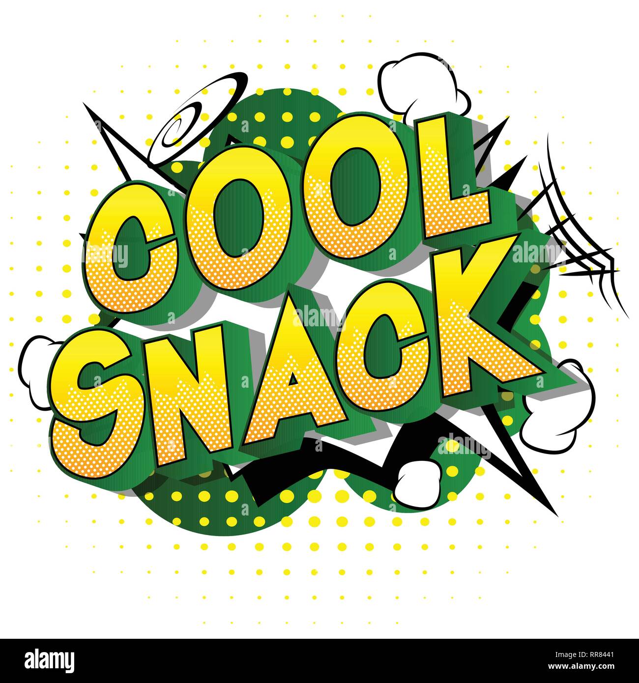 Cool Snack - Vector illustrated comic book style phrase on abstract ...