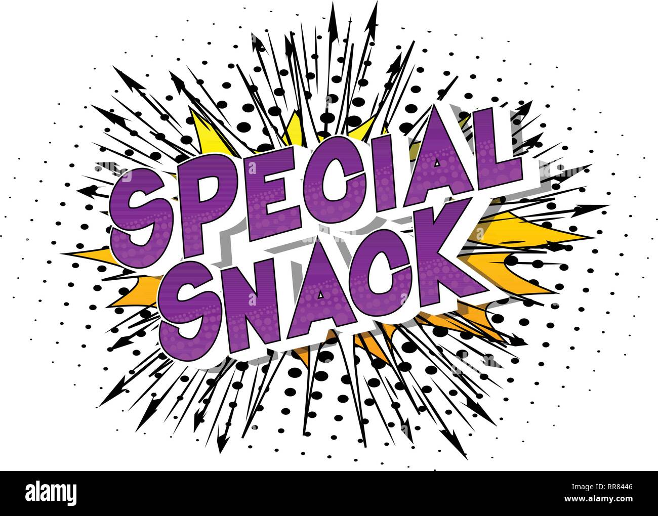 Special Snack - Vector illustrated comic book style phrase on abstract ...