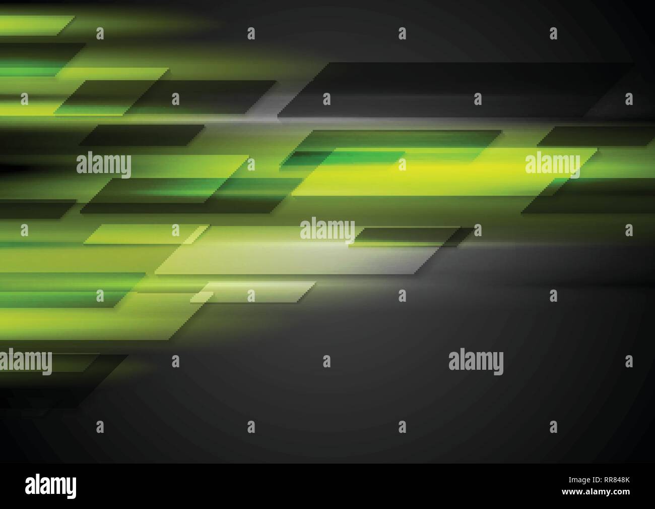 Tech dark background with green glowing light. Vector design Stock ...