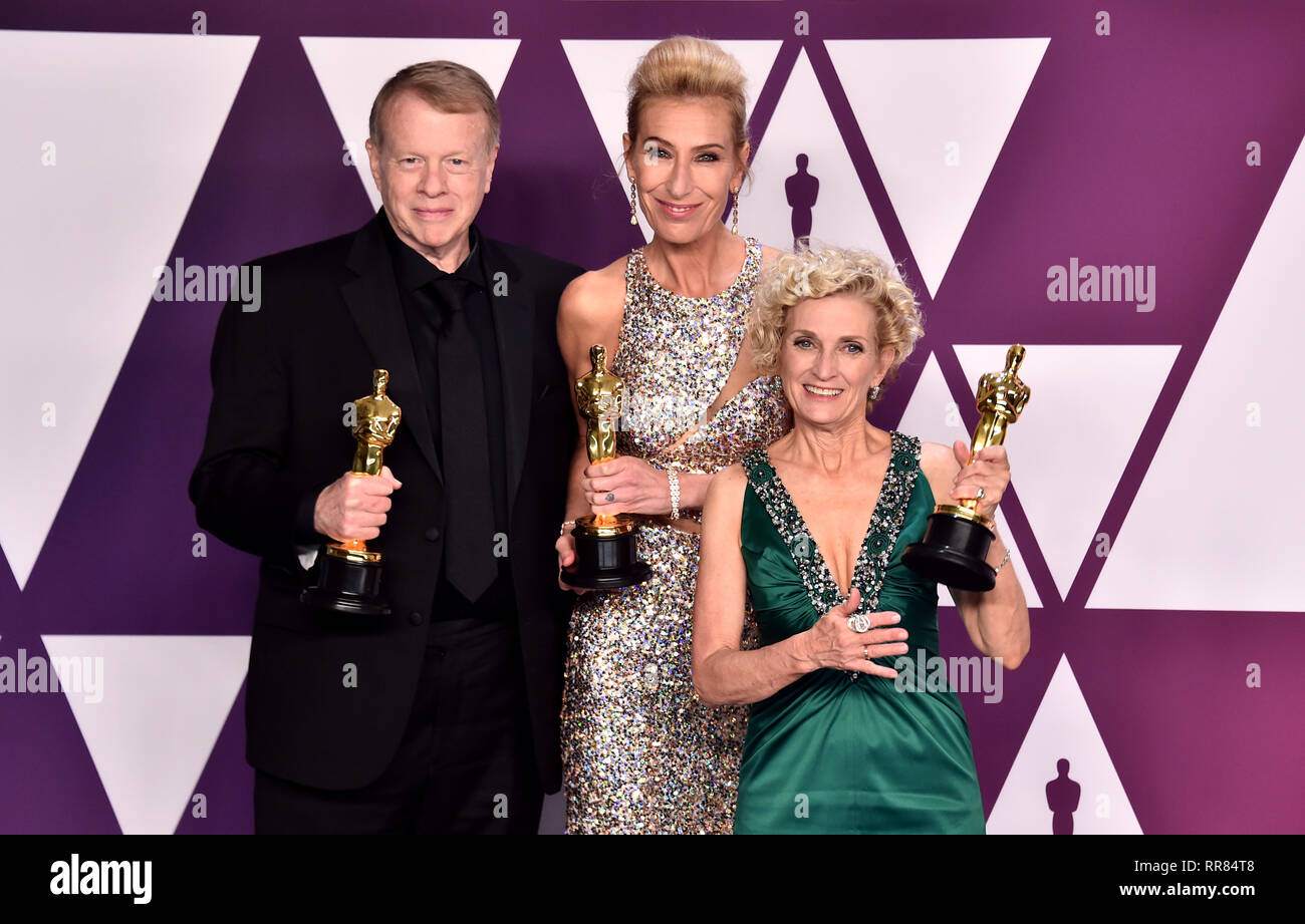Greg Cannom, Kate Biscoe and Patricia Dehaney with the award for Best ...