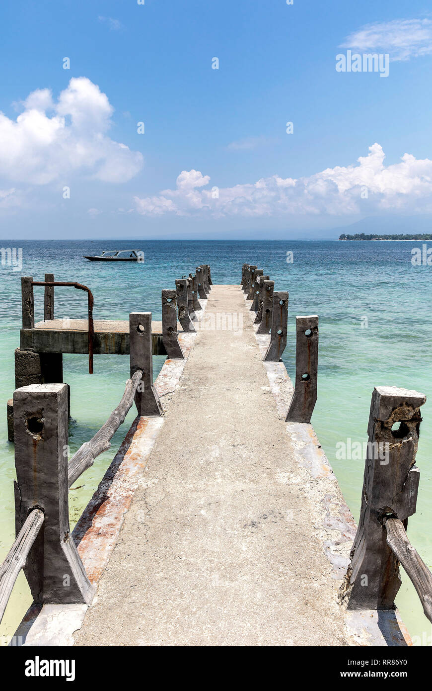 beach image on the island of Gili Trawangan Located in Bali Indonesia ...
