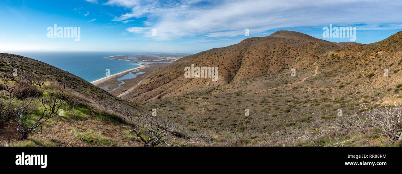 View of Port Hueneme Naval Base, from Chumash and Mugu Peak trail ...