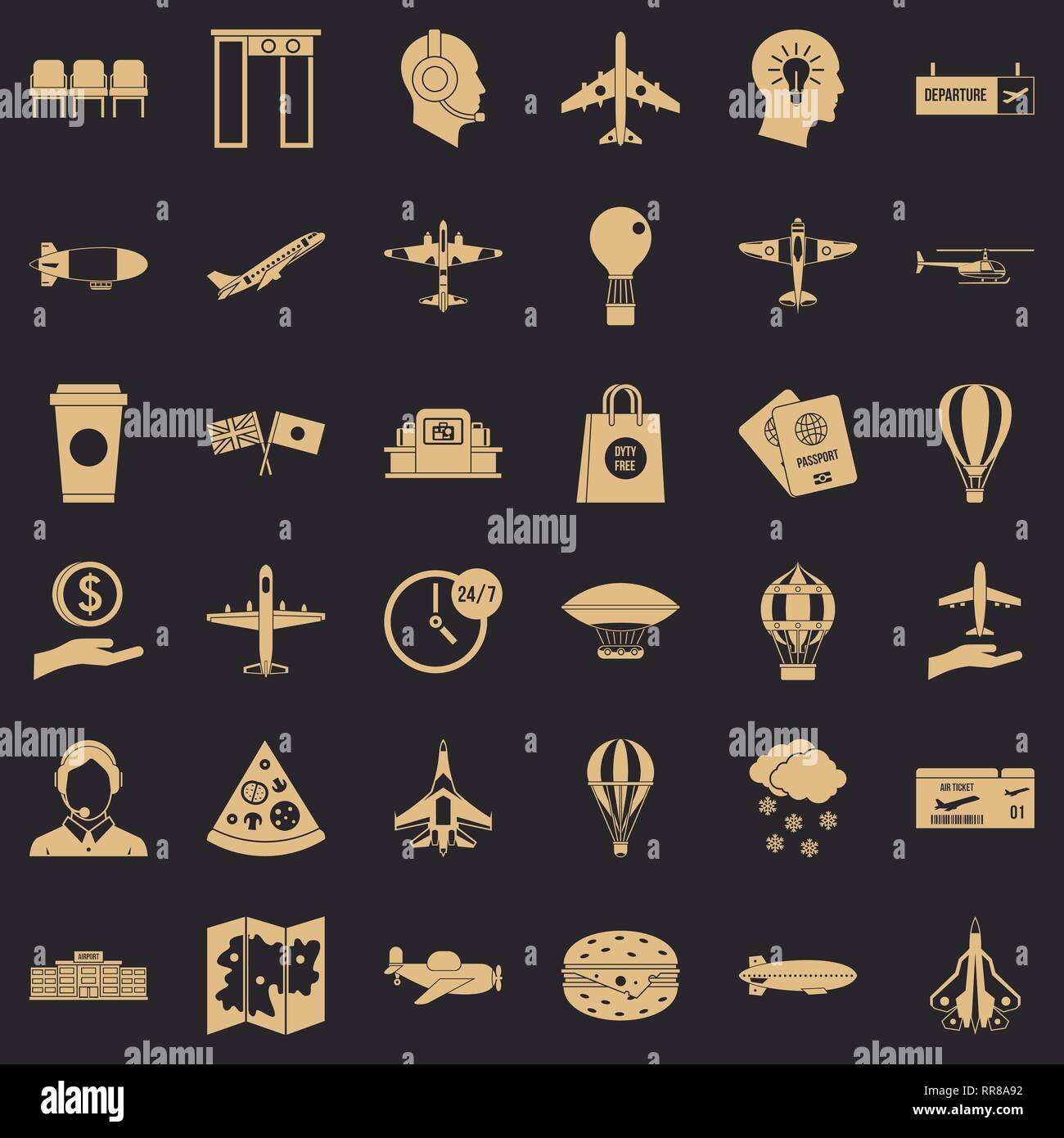 Terminal icons set, simple style Stock Vector Image & Art - Alamy