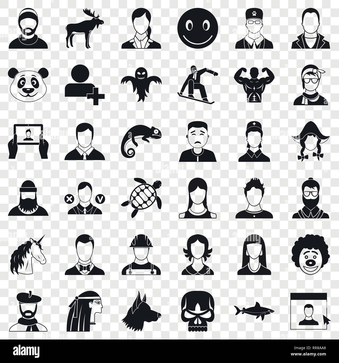 Private icons set, simple style Stock Vector Image & Art - Alamy