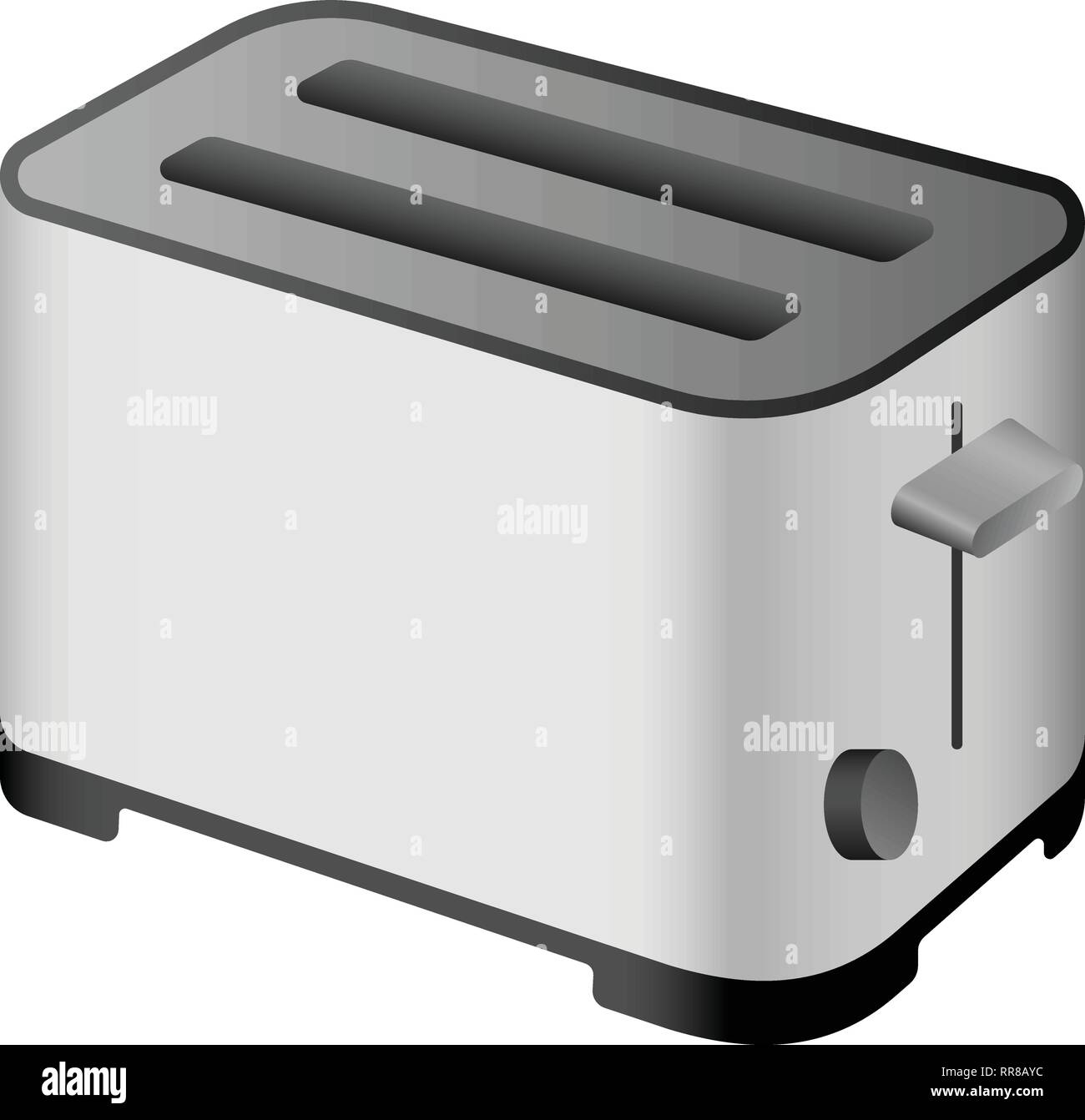 Metal toaster icon. Realistic illustration of metal toaster vector icon ...