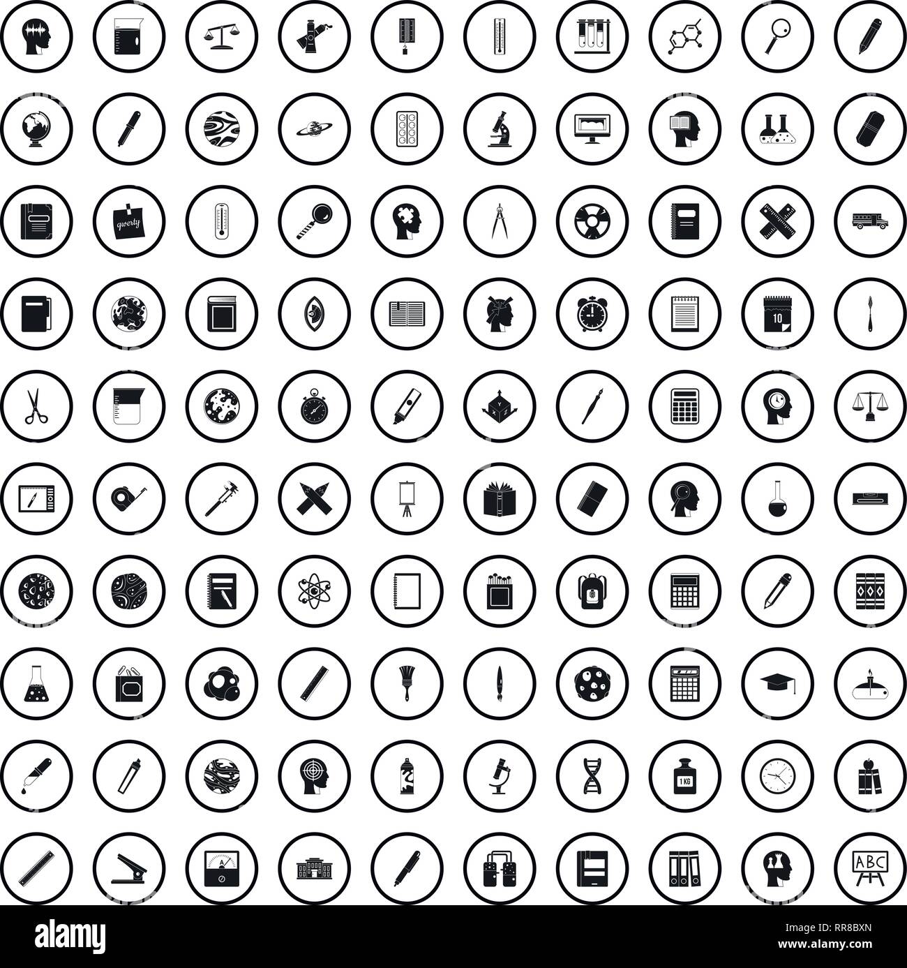 100 learning icons set, simple style Stock Vector Image & Art - Alamy