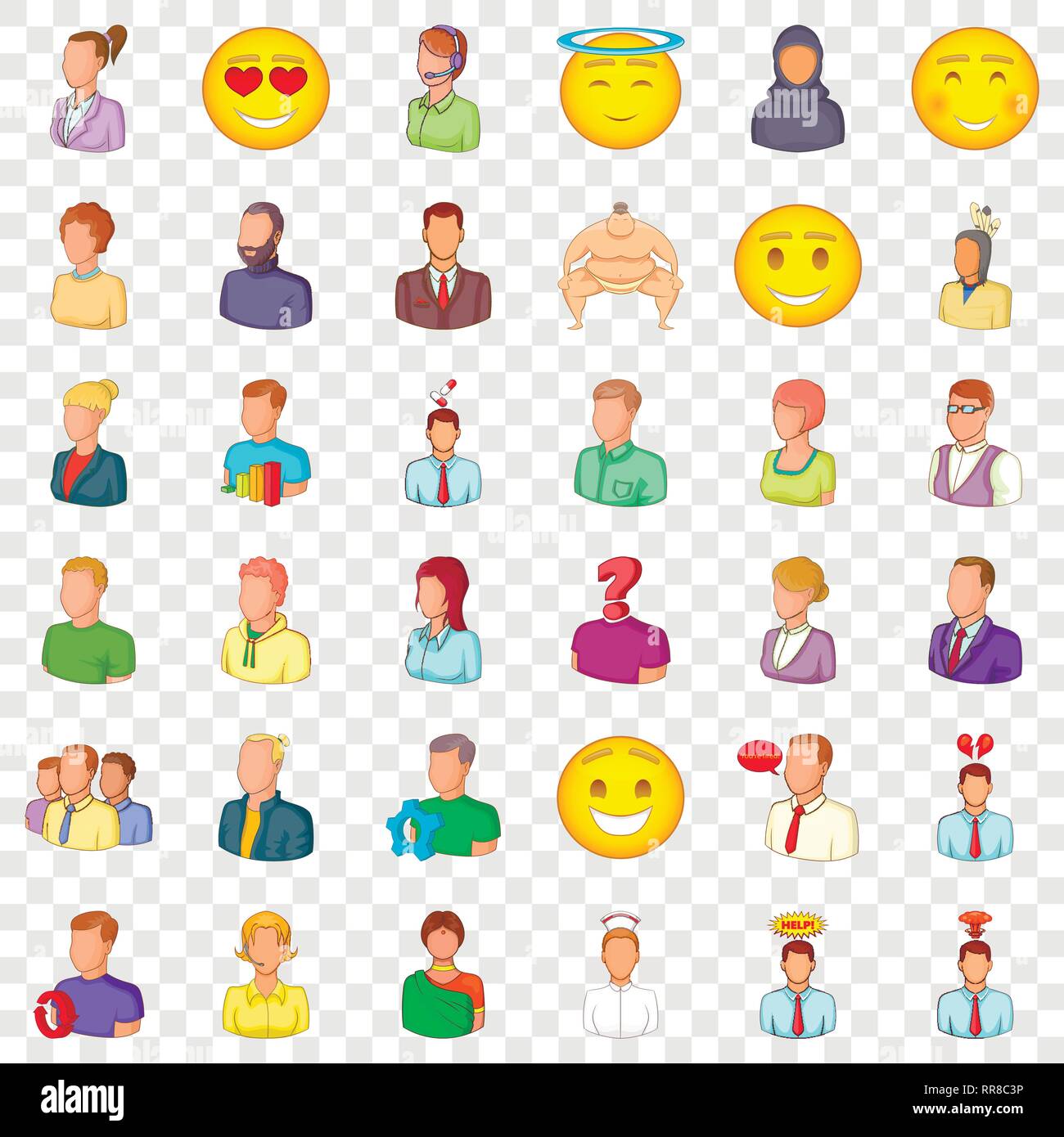 Avatar icons set, cartoon style Stock Vector Image & Art - Alamy