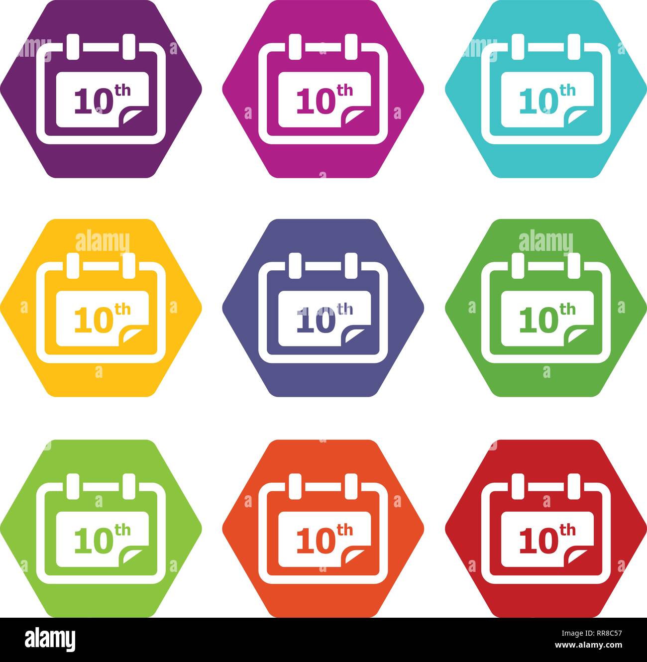 Number calendar icons set 9 vector Stock Vector Image & Art - Alamy