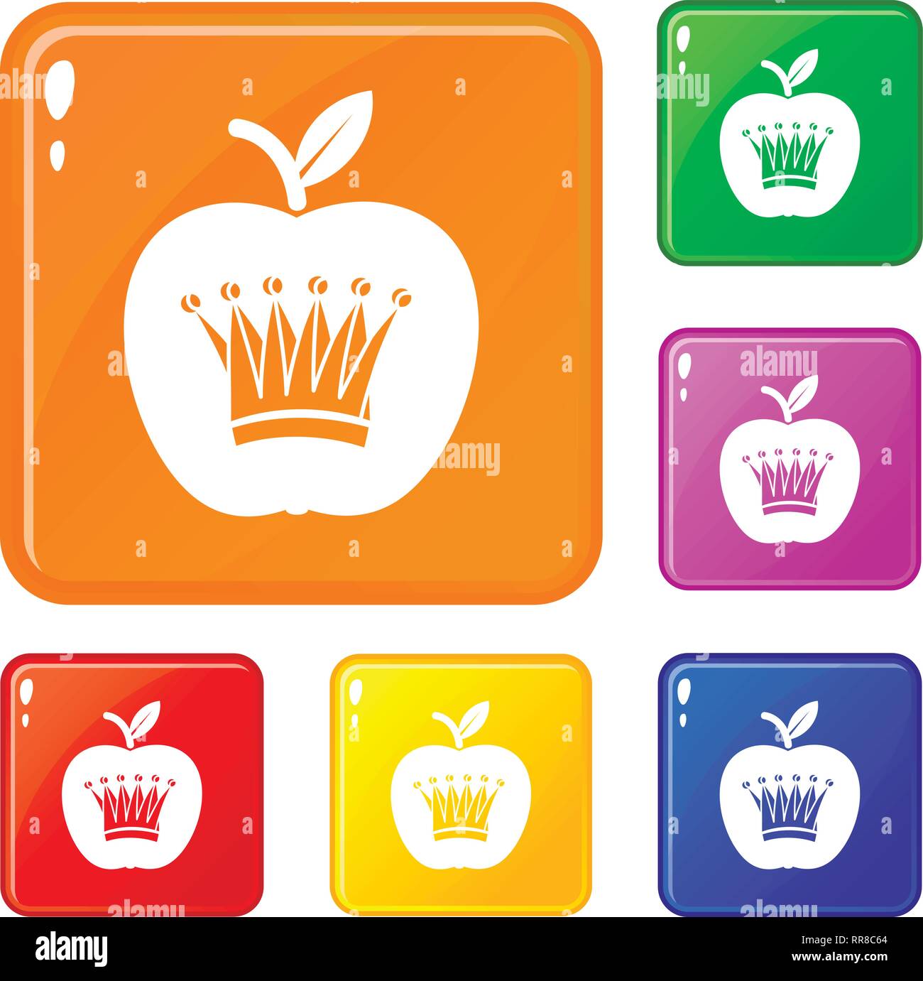 King apple icons set vector color Stock Vector Image & Art - Alamy