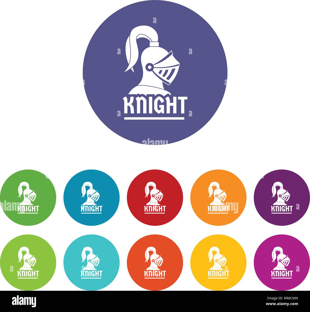 Knight helmet icons set vector color Stock Vector Image & Art - Alamy