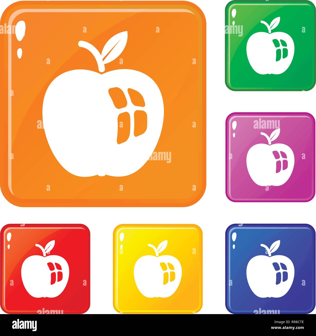 Ripe apple icons set vector color Stock Vector Image & Art - Alamy