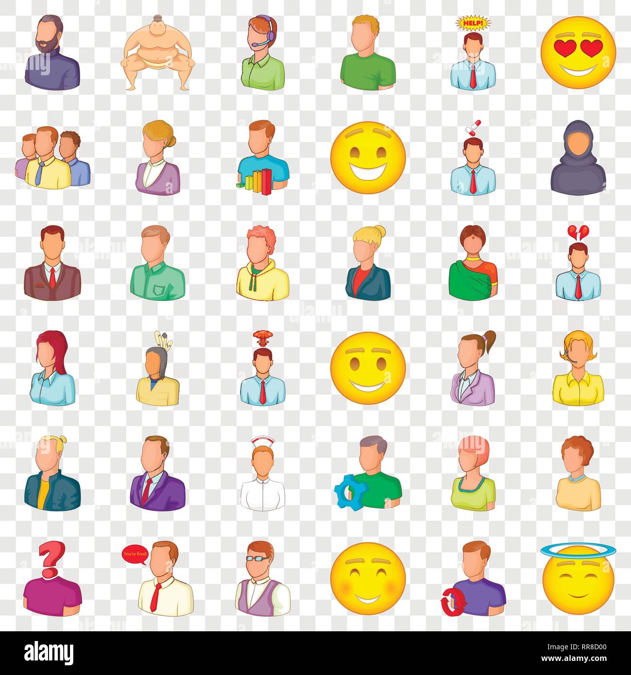 Job icons set, cartoon style Stock Vector Image & Art - Alamy