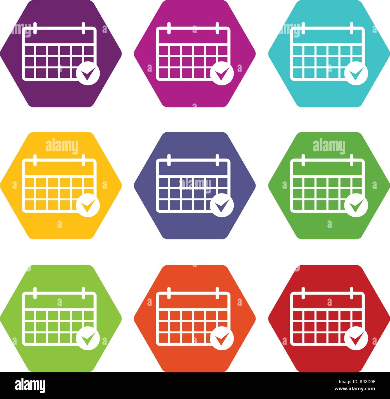 Marking calendar icons set 9 vector Stock Vector Image & Art - Alamy