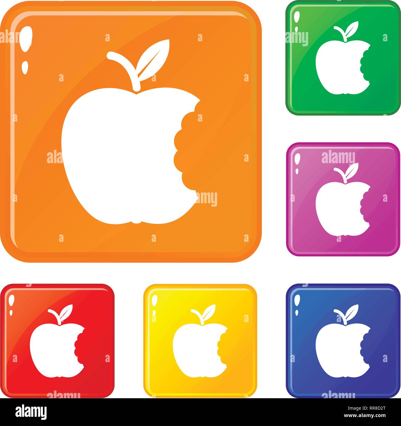 Single apple with bite Stock Vector Images - Alamy
