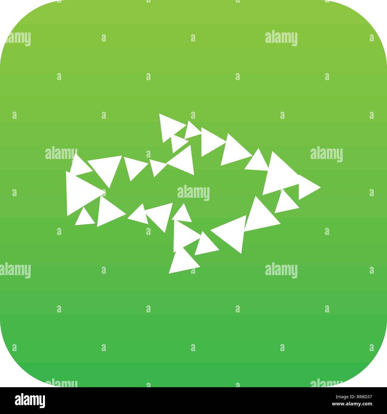 Arrow with contour of triangles icon green vector Stock Vector Image ...