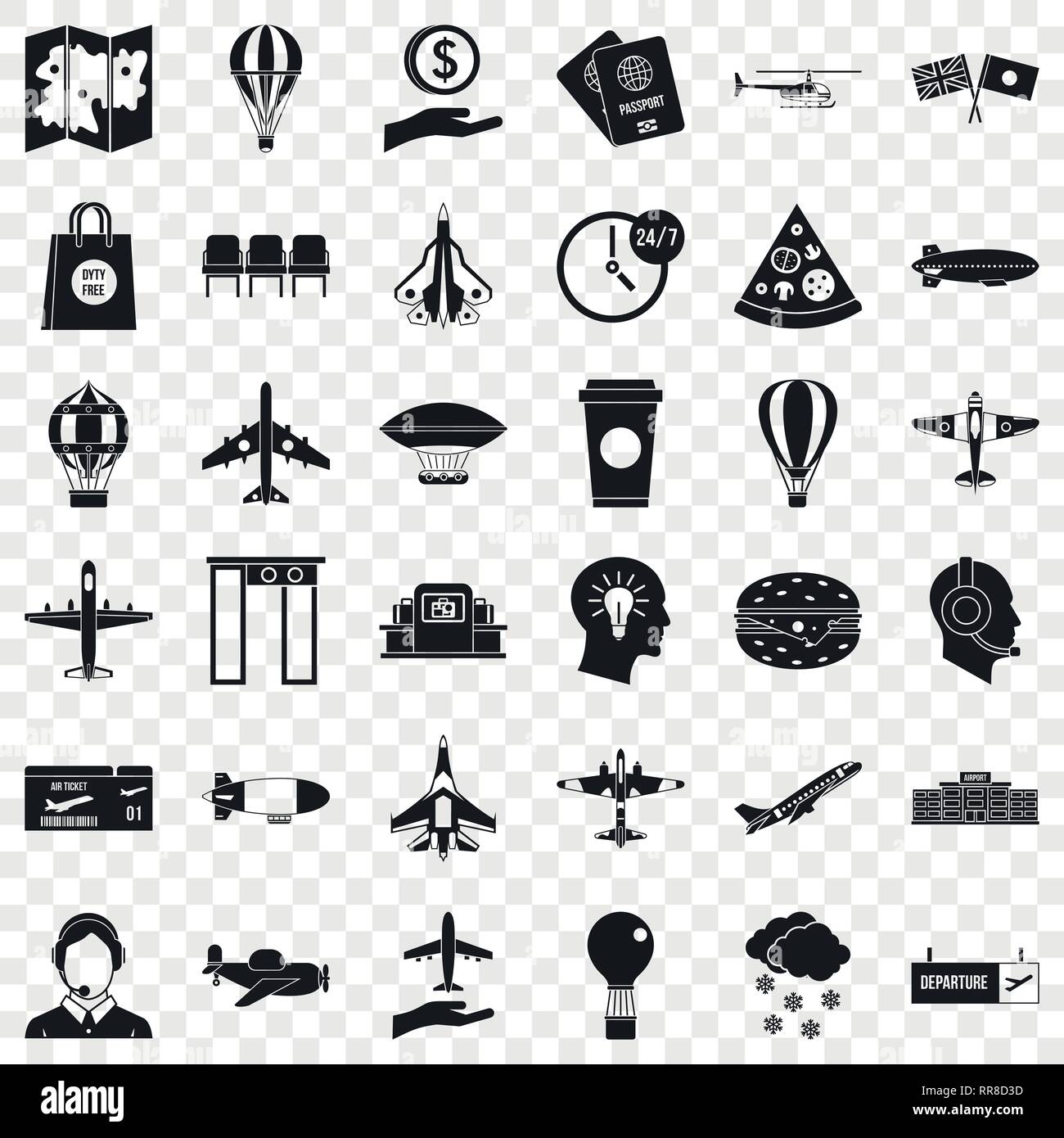 Aviation icons set, simple style Stock Vector Image & Art - Alamy