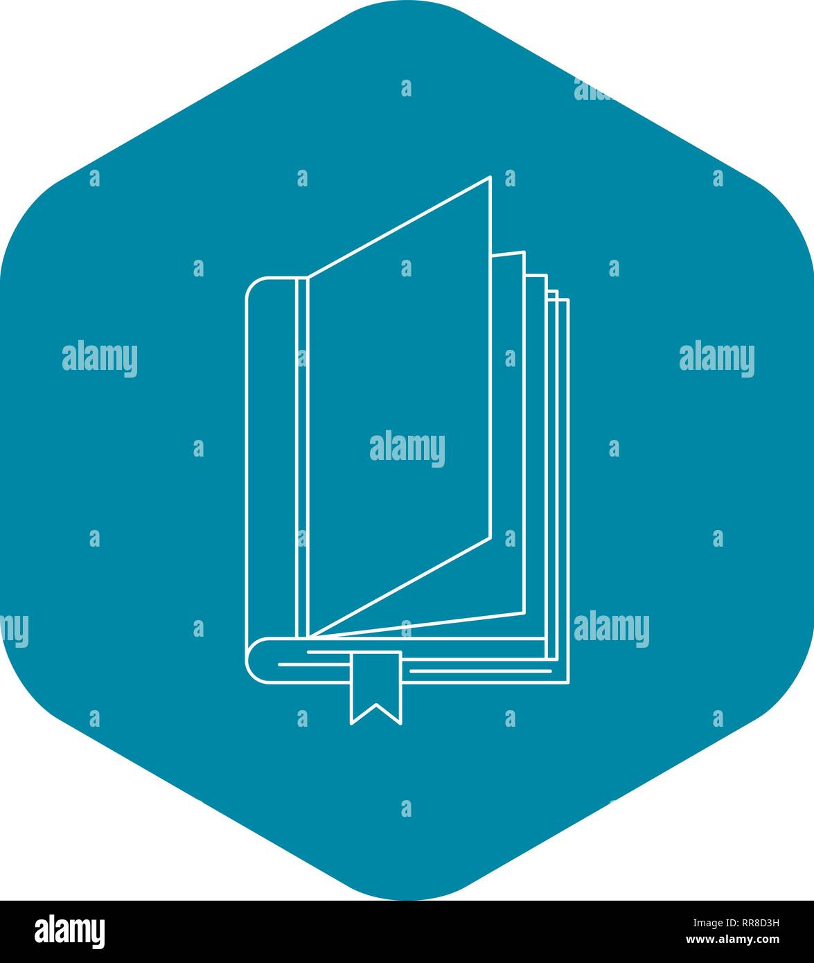 Book with bookmark icon, outline style Stock Vector Image & Art - Alamy