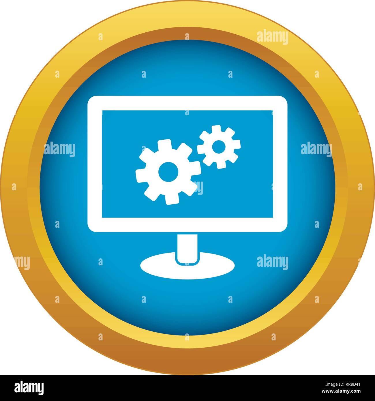 Monitor settings icon blue vector isolated Stock Vector Image & Art - Alamy