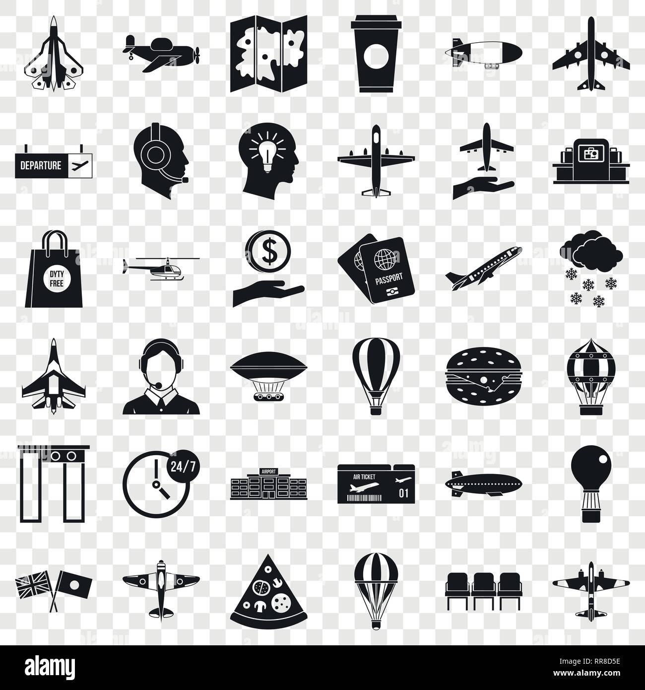 Aircraft icons set, simple style Stock Vector Image & Art - Alamy