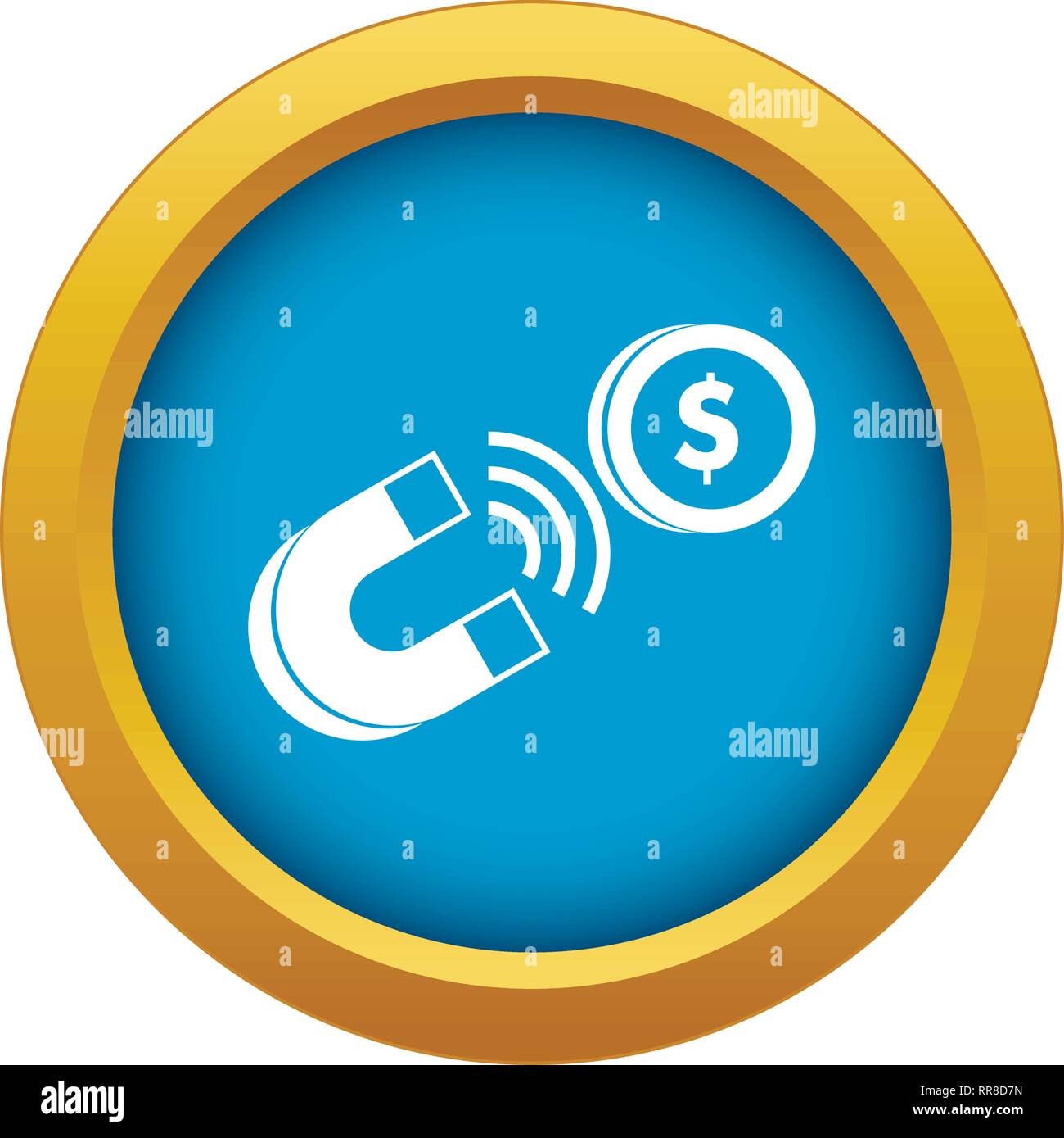 Magnet with coin icon blue vector isolated Stock Vector Image & Art - Alamy