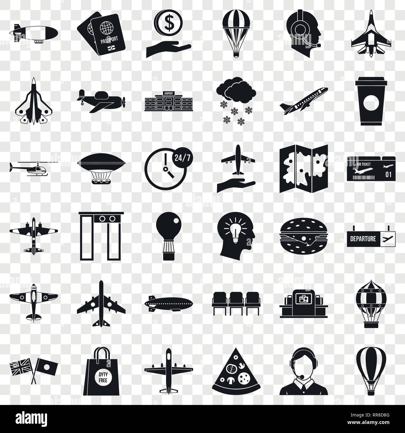 Airplane icons set, simple style Stock Vector Image & Art - Alamy