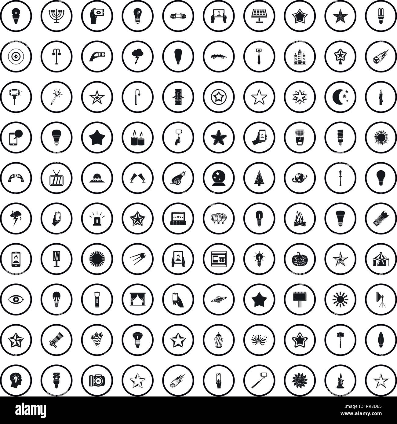 100 light icons set in simple style Stock Vector Image & Art - Alamy