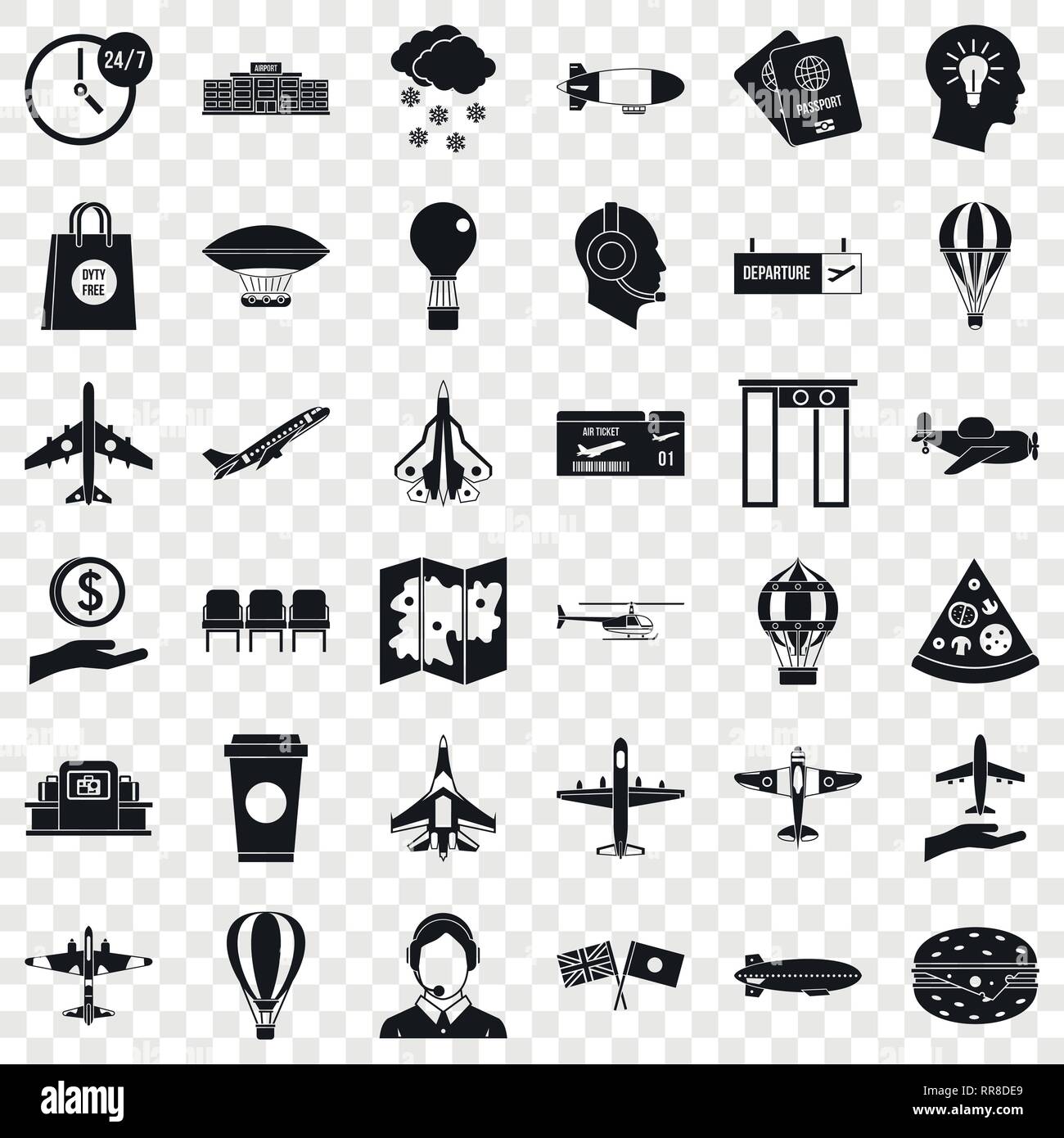 Terminal icons set, simple style Stock Vector Image & Art - Alamy