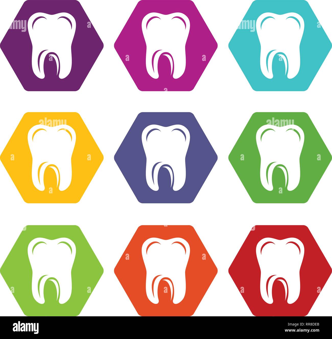 Single tooth icons set 9 vector Stock Vector Image & Art - Alamy
