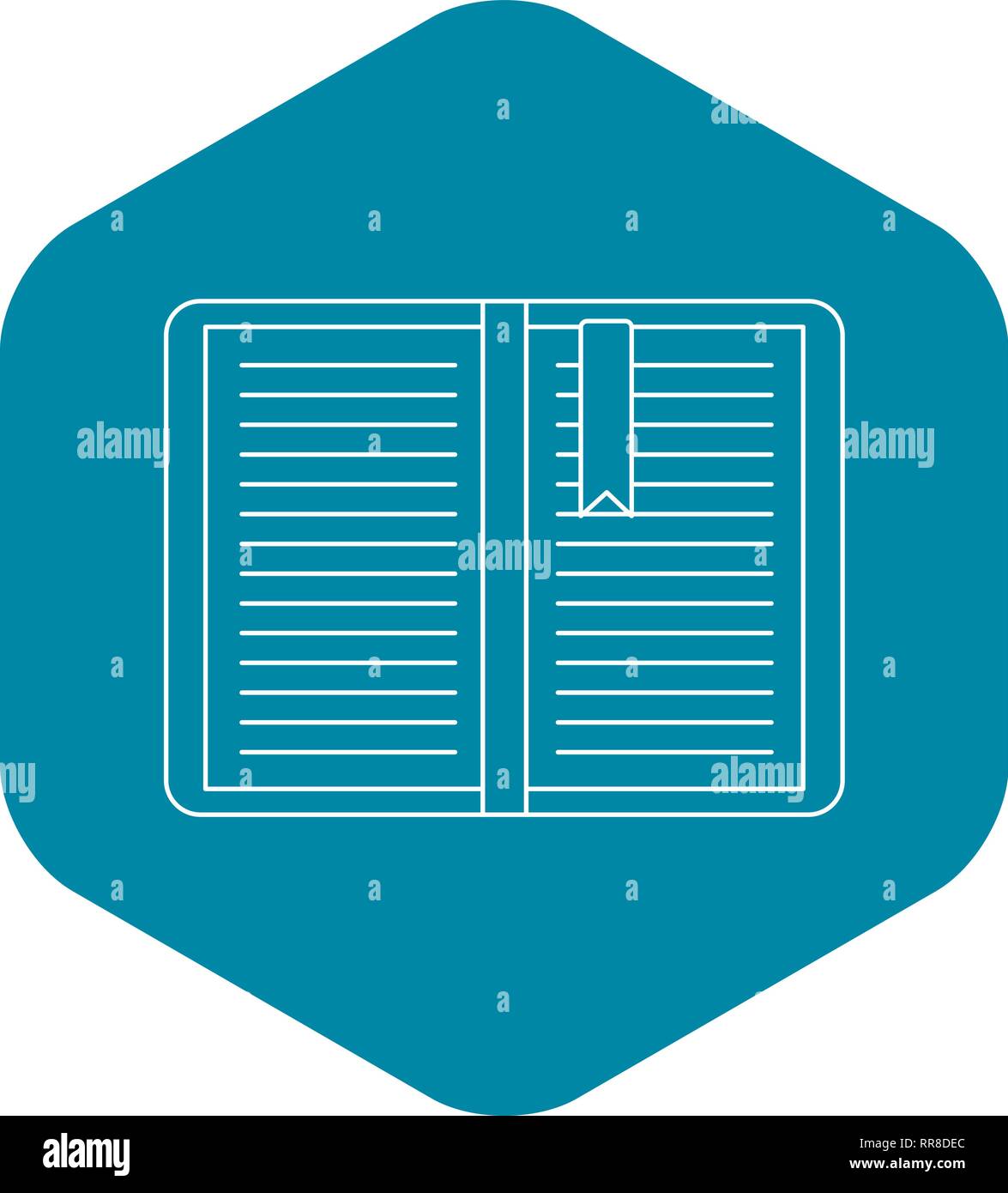 Open tutorial with bookmark icon, outline style Stock Vector Image ...