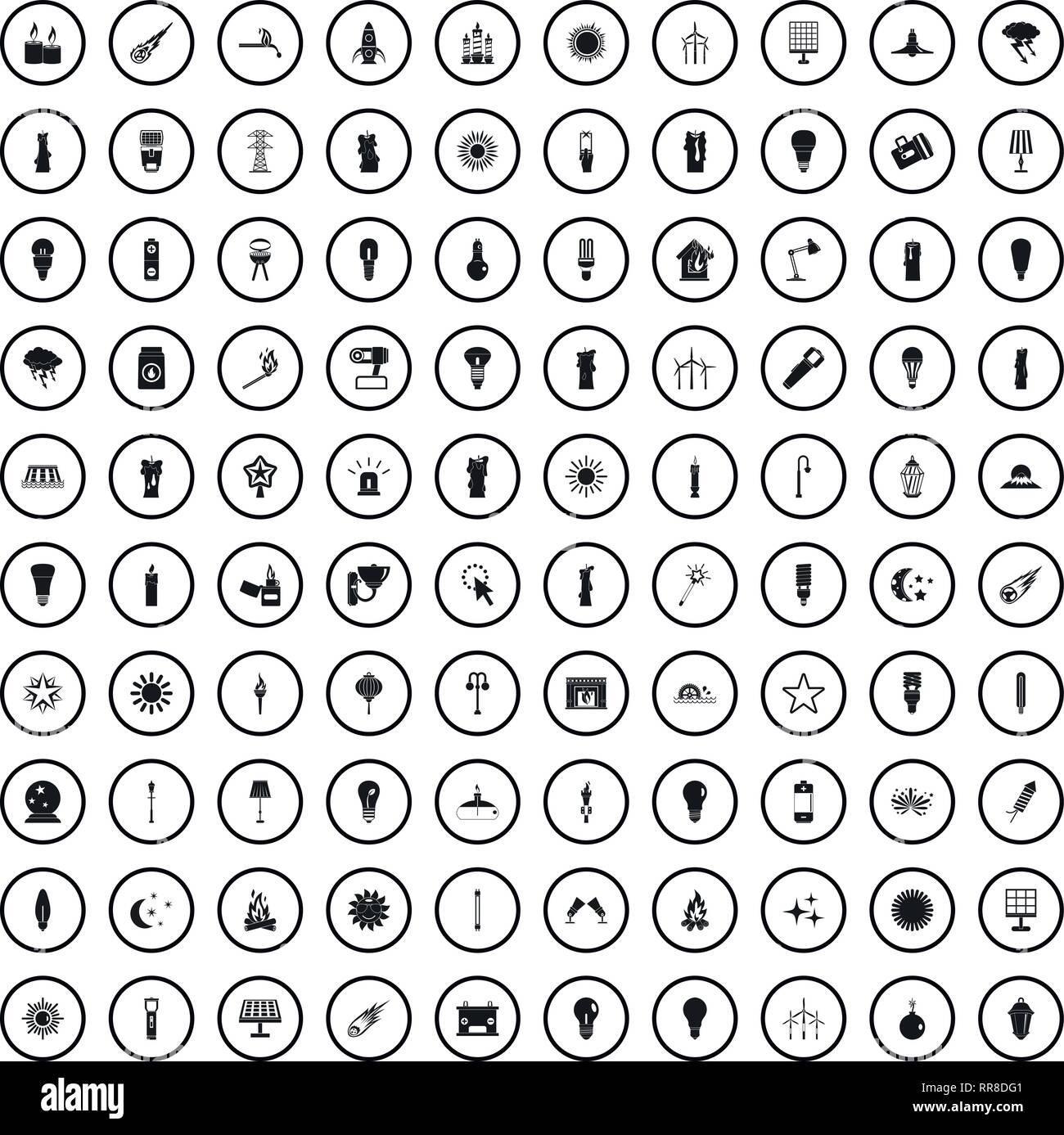 100 light source icons set, simple style Stock Vector Image & Art - Alamy