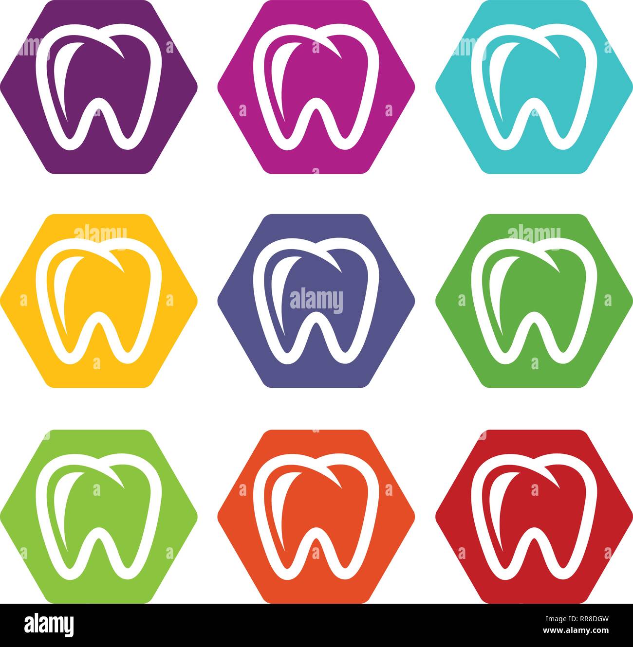 Molar icons set 9 vector Stock Vector Image & Art - Alamy