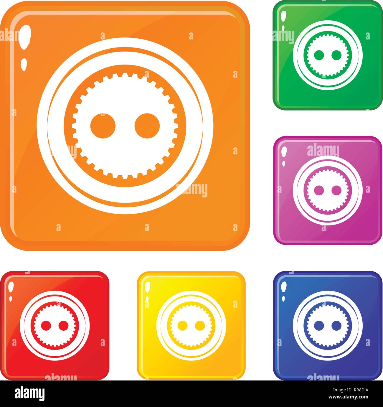 Fabric button icons set vector color Stock Vector Image & Art - Alamy